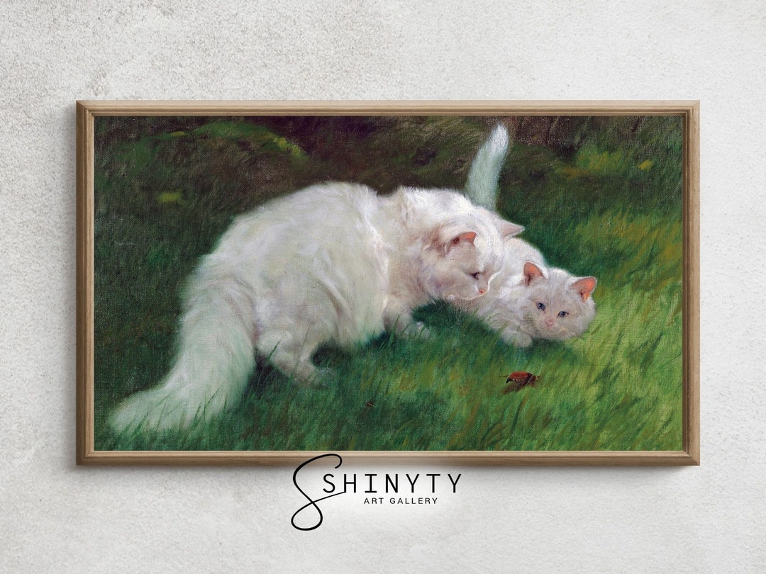 Vintage Cats Painting | Frame TV Art | Cute Kitten Nursery TV Decor ...