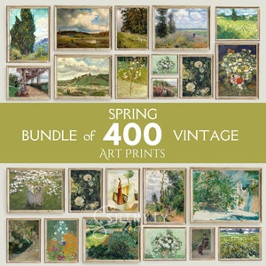 400 Vintage Printable Wall Art Set, Spring MEGA BUNDLE Prints Gallery ...