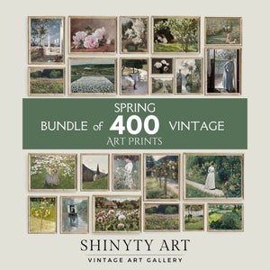 400 Vintage Printable Wall Art Set, Spring MEGA BUNDLE Prints Gallery ...