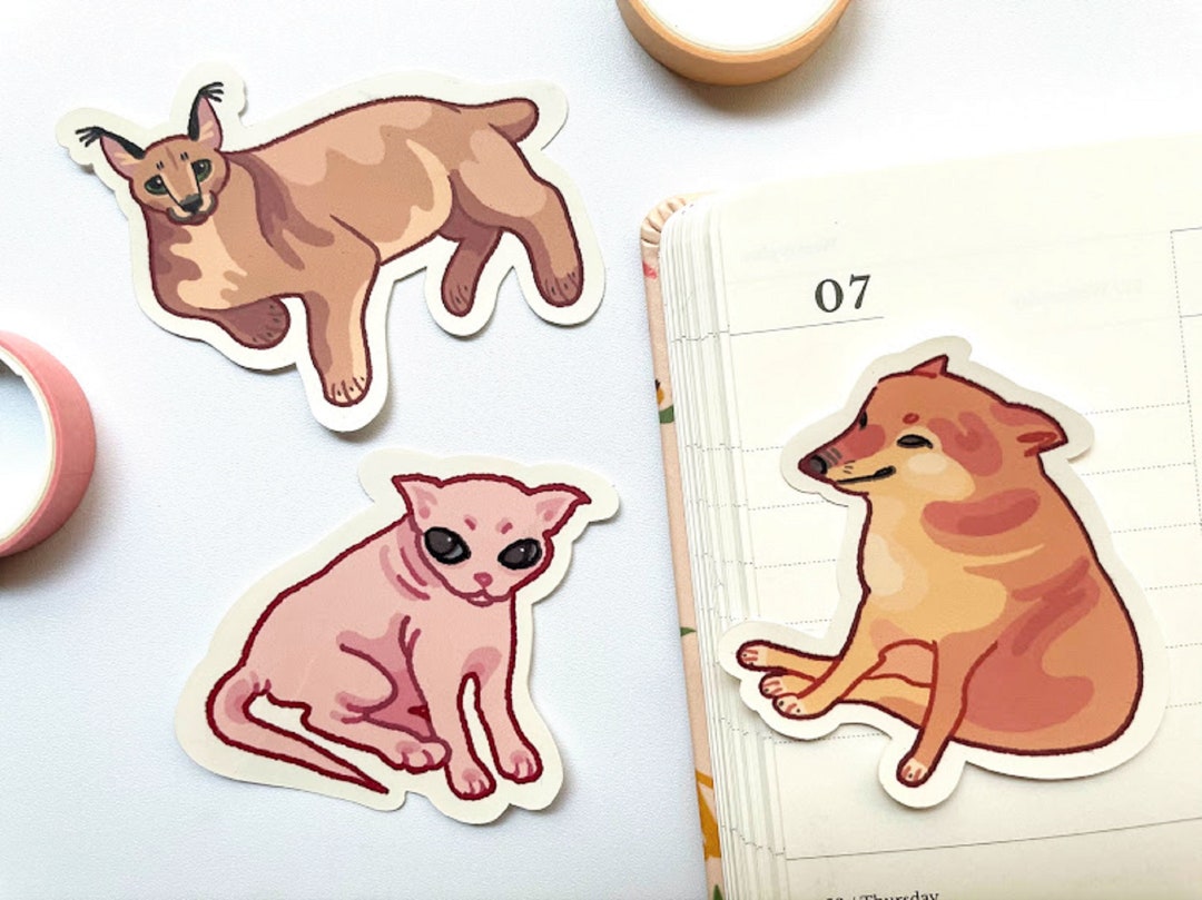 Cheems Bingus & Floppa Matte Water Resistant Stickers - Etsy Israel