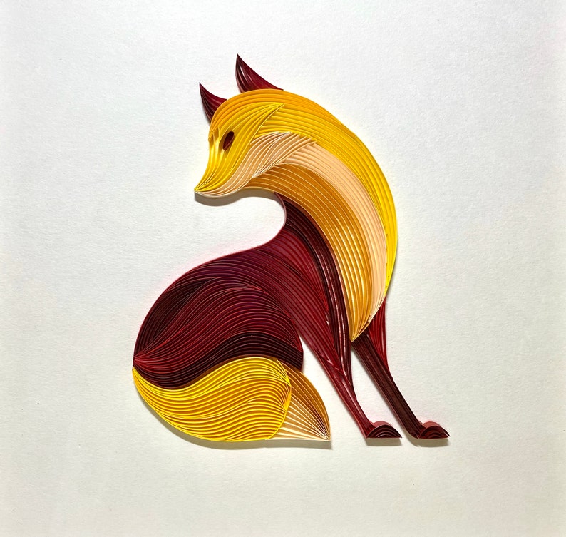 Quilling Fire Fox Elegant quilling animal Fine decoration | Etsy