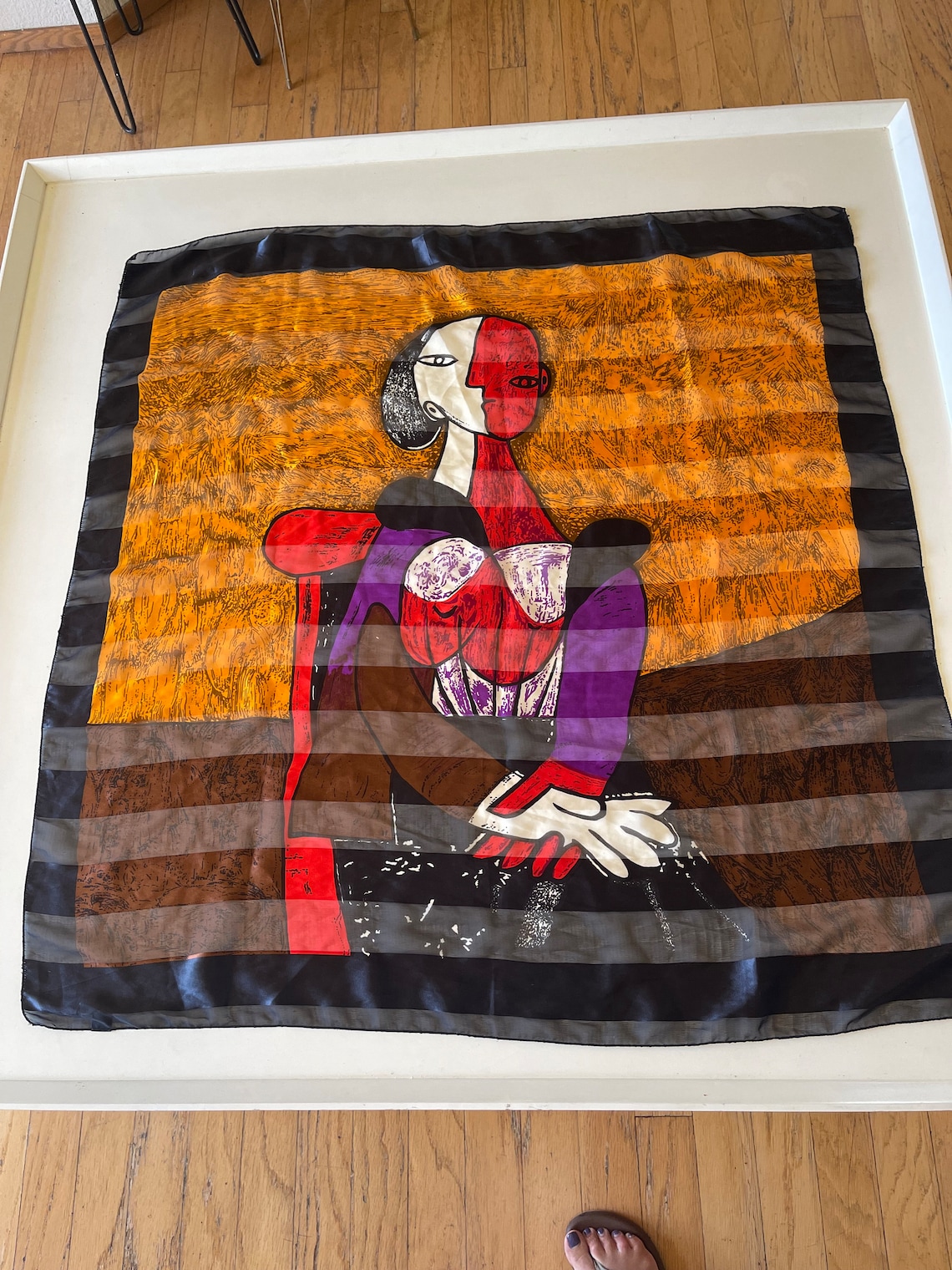 Vintage Picasso Label Silk Scarf Abstract Woman - Etsy