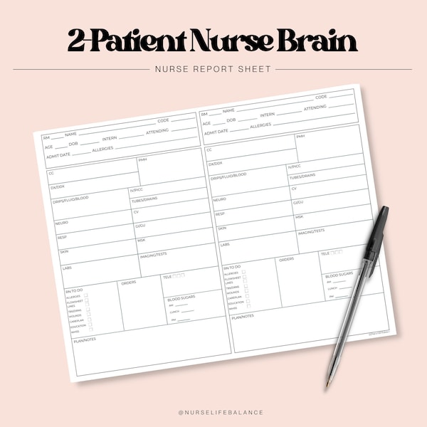 Nurse's Brain Sheet - Etsy