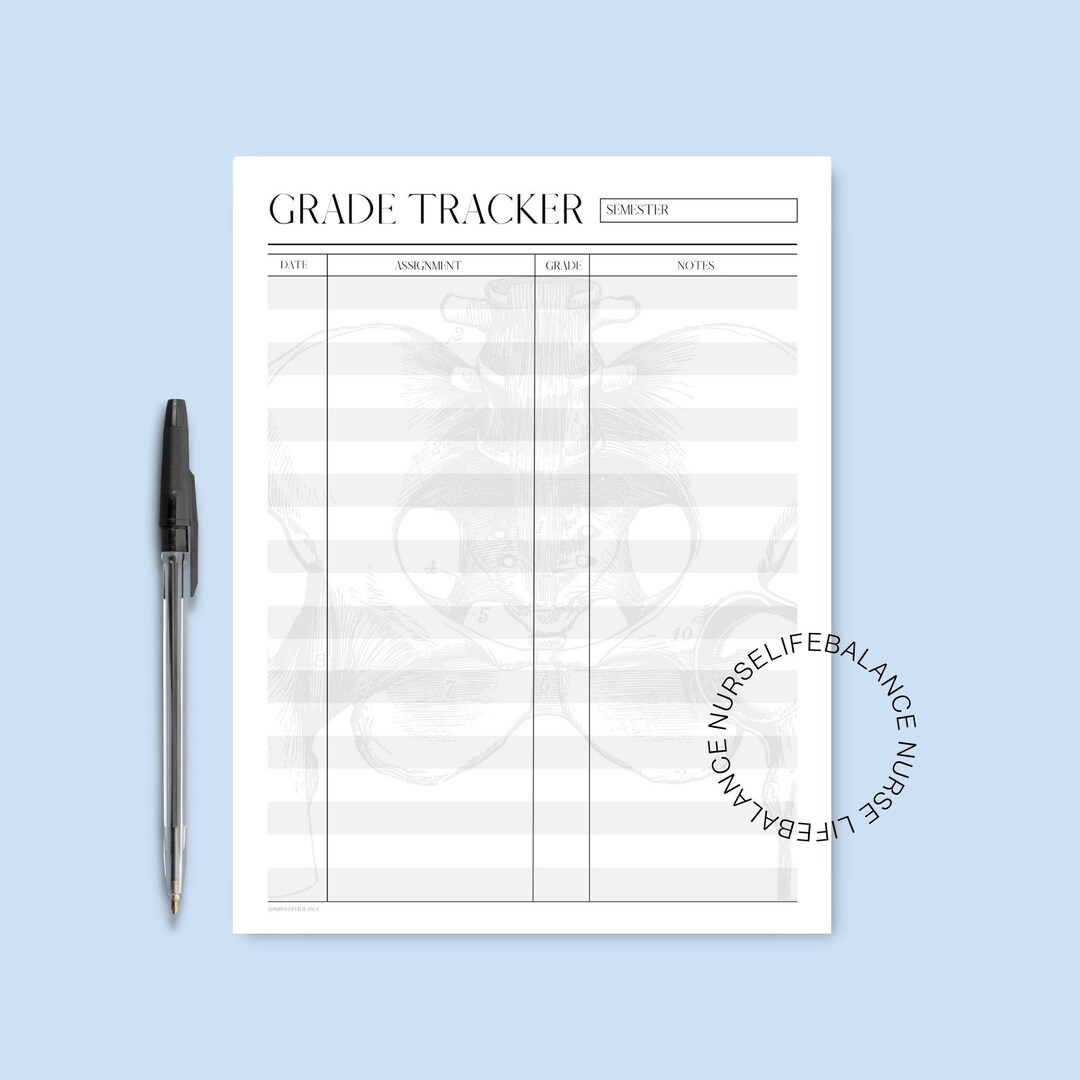 Grade Tracker Planner Printable - Etsy