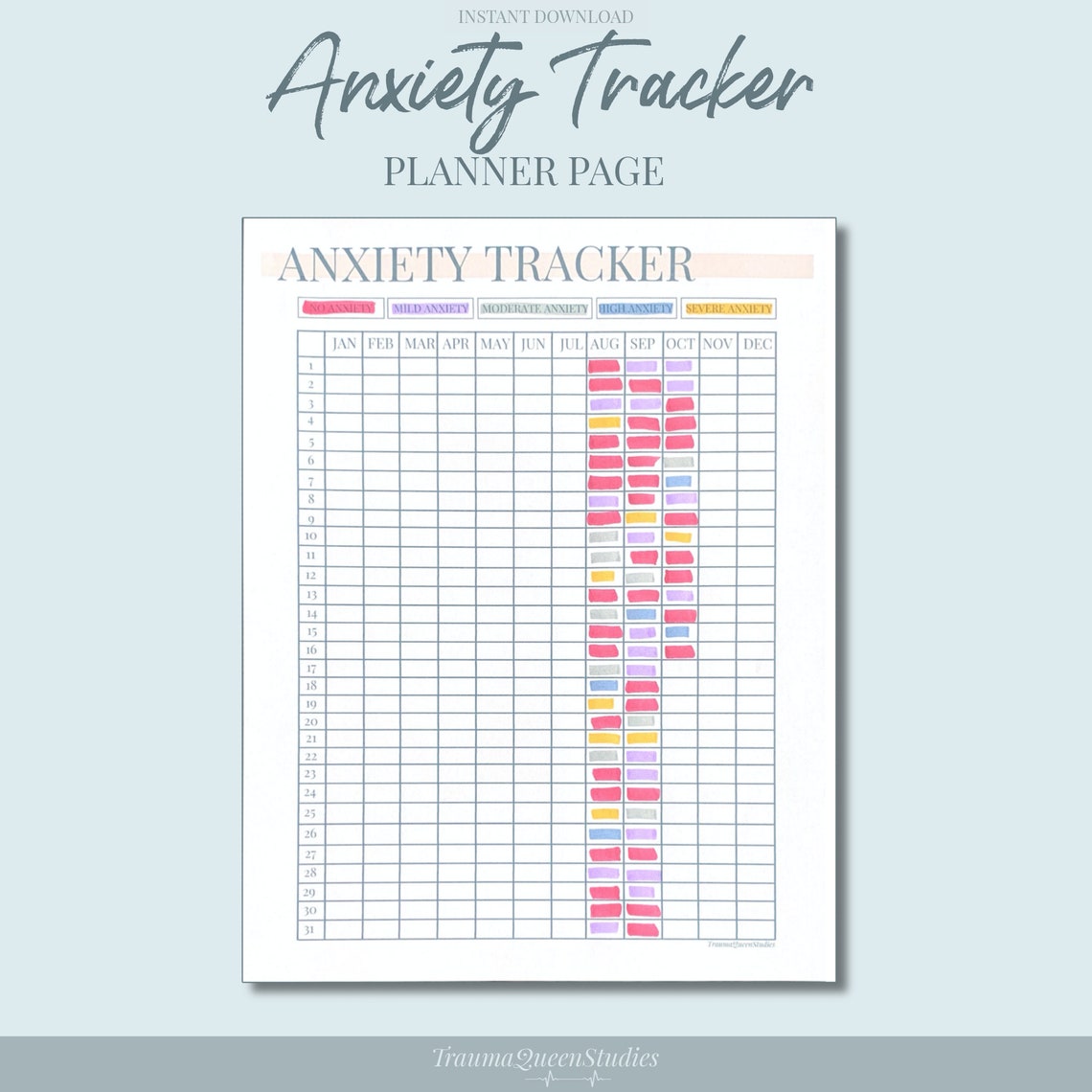 ANXIETY TRACKER Printable | Etsy