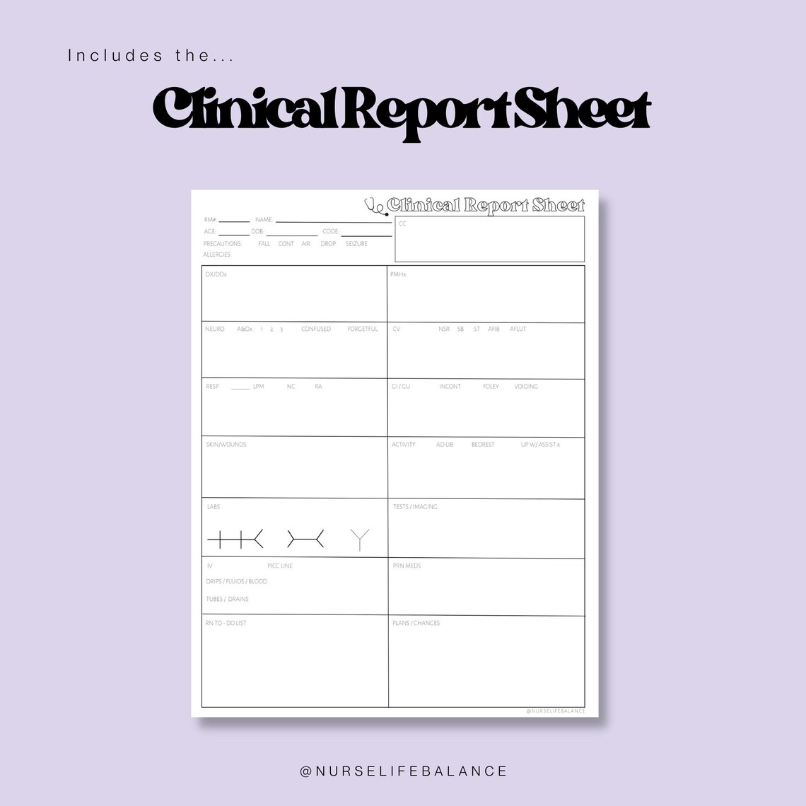 Ultimate Clinical Nurse Report Sheet Bundle - Etsy