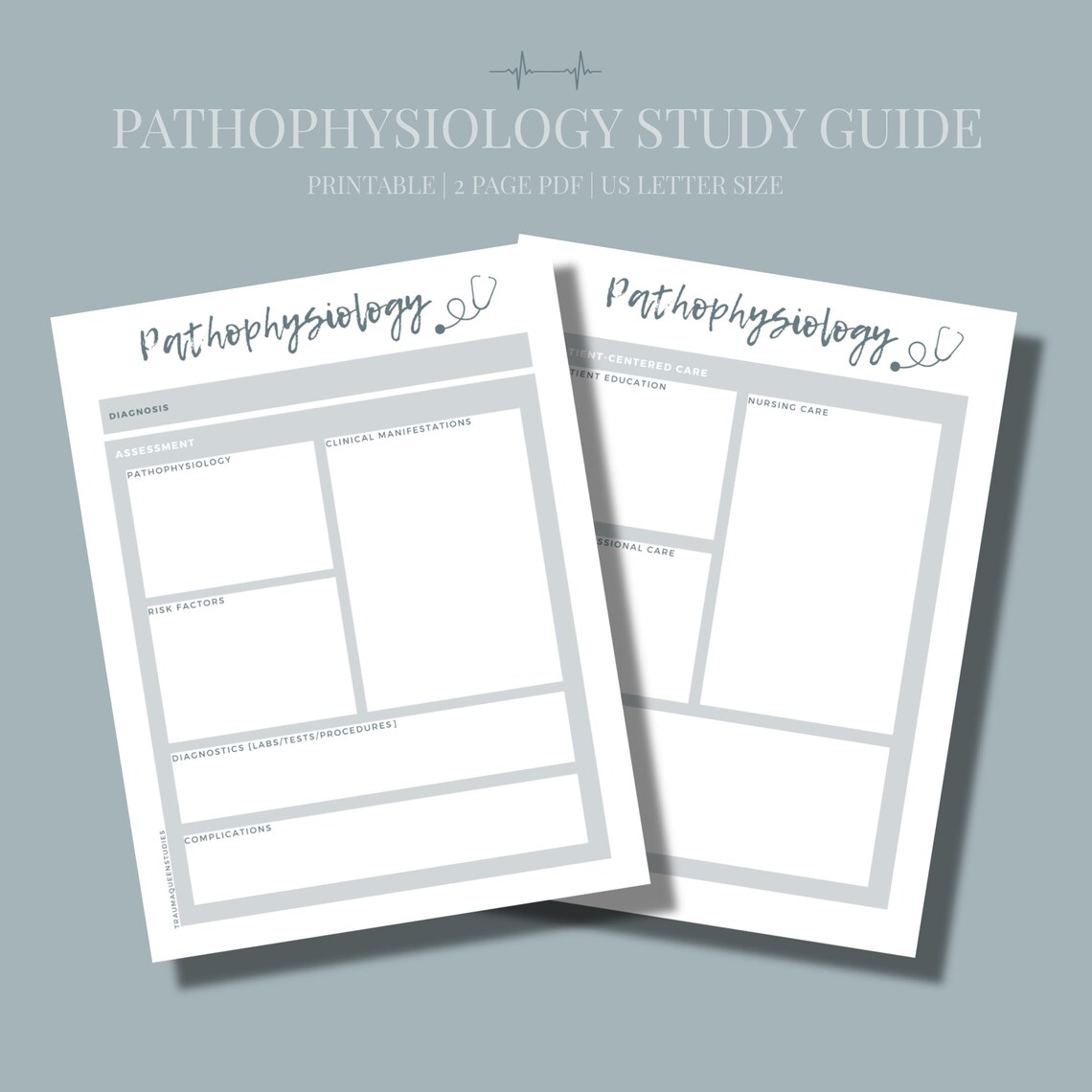 PATHOPHYSIOLOGY Study Guide Printable | Etsy