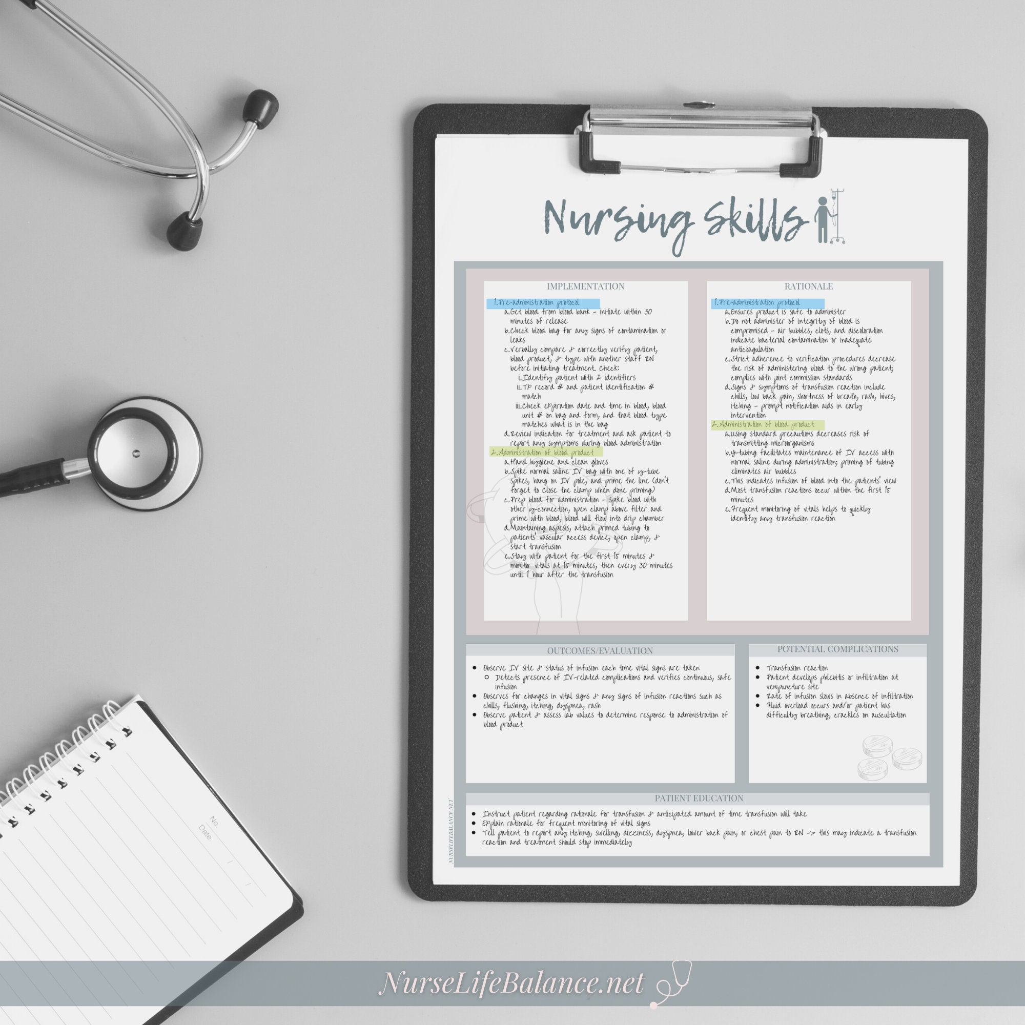 Nursing Student Learning Template Bundle | Etsy