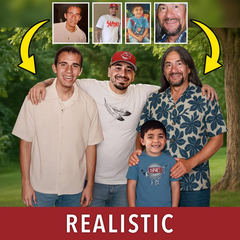Family Portrait From Multiple Photos - Etsy
