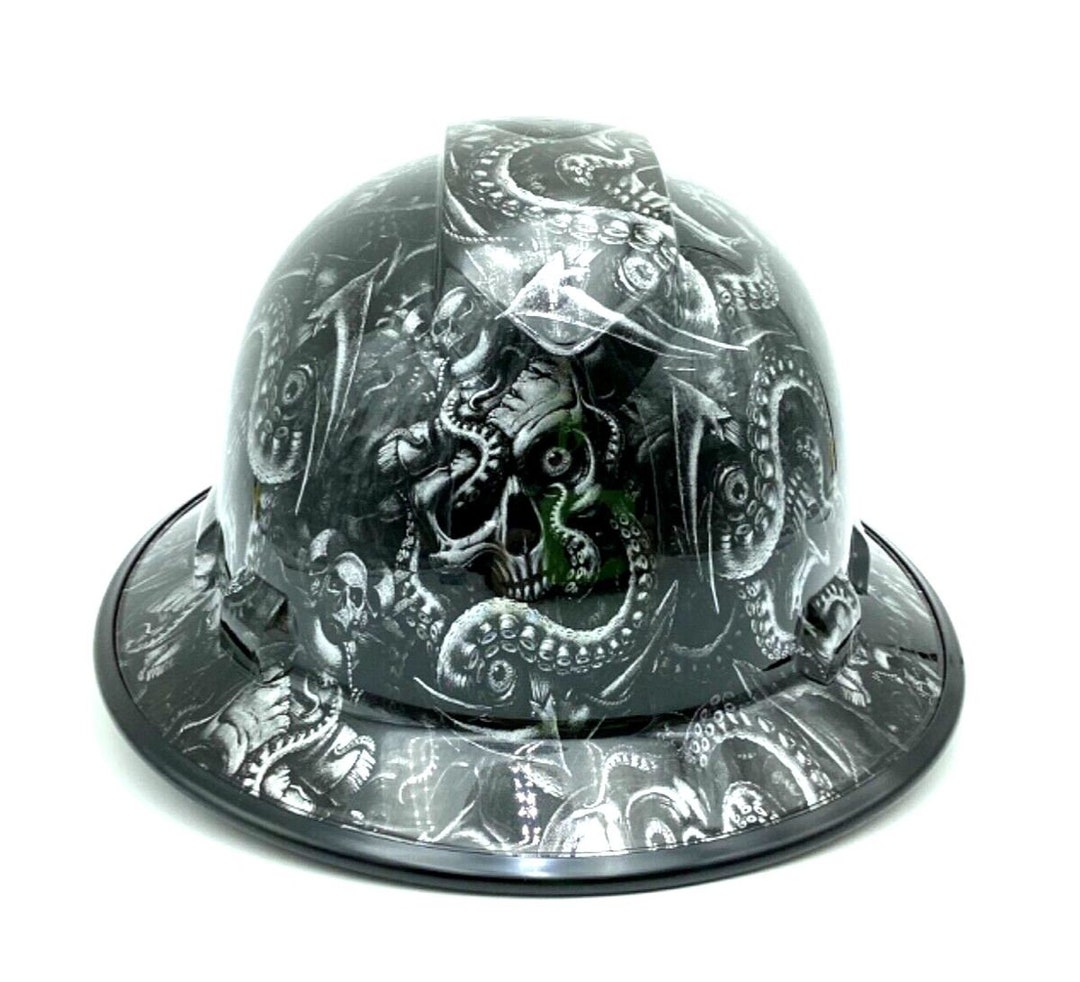 Bad Ass Wide Brim Hard Hat Hydro Dipped in Kraken - Etsy