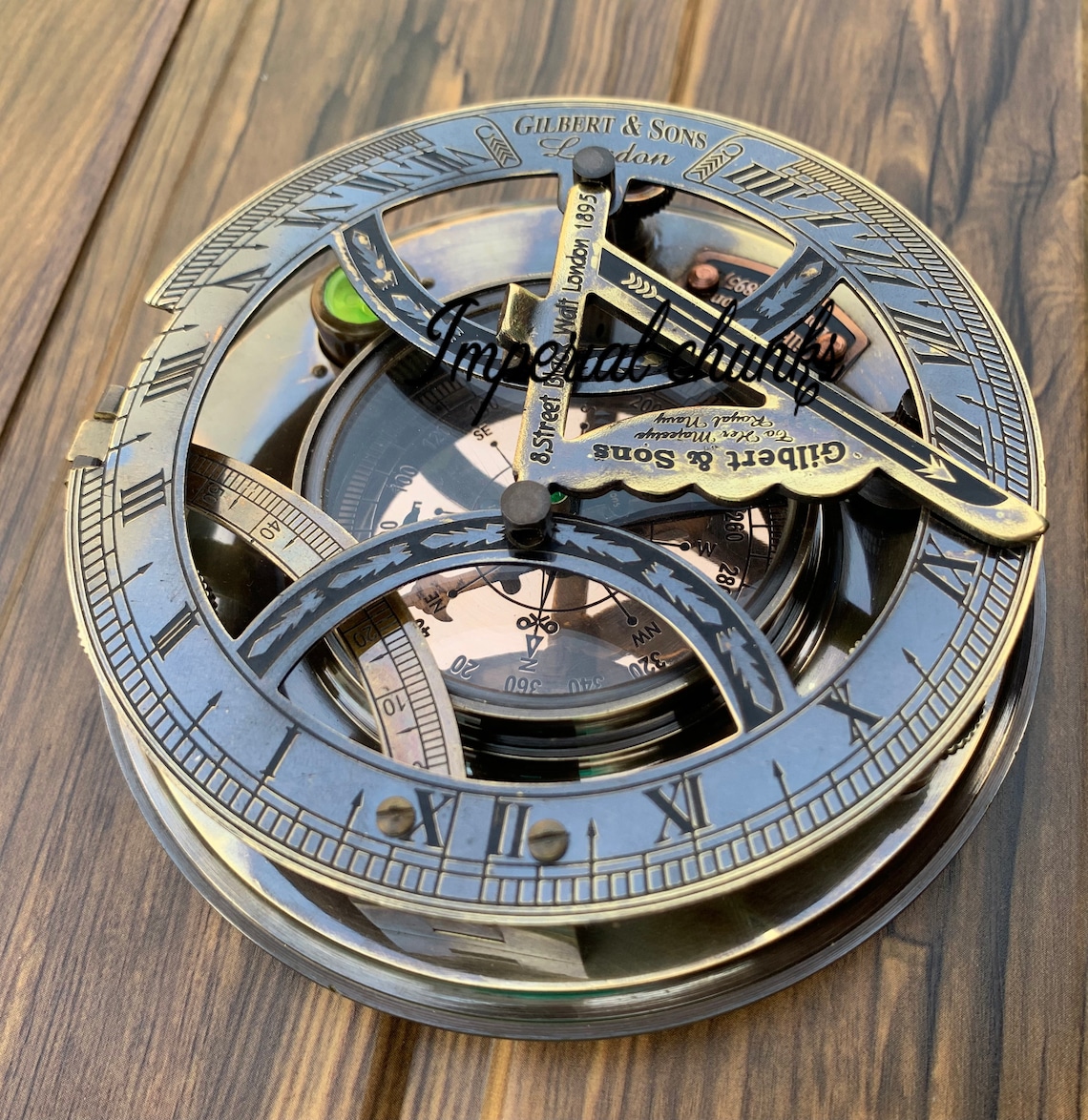 Brass Antique Sundial Compass Gilbert & son 5 Inches Brass | Etsy