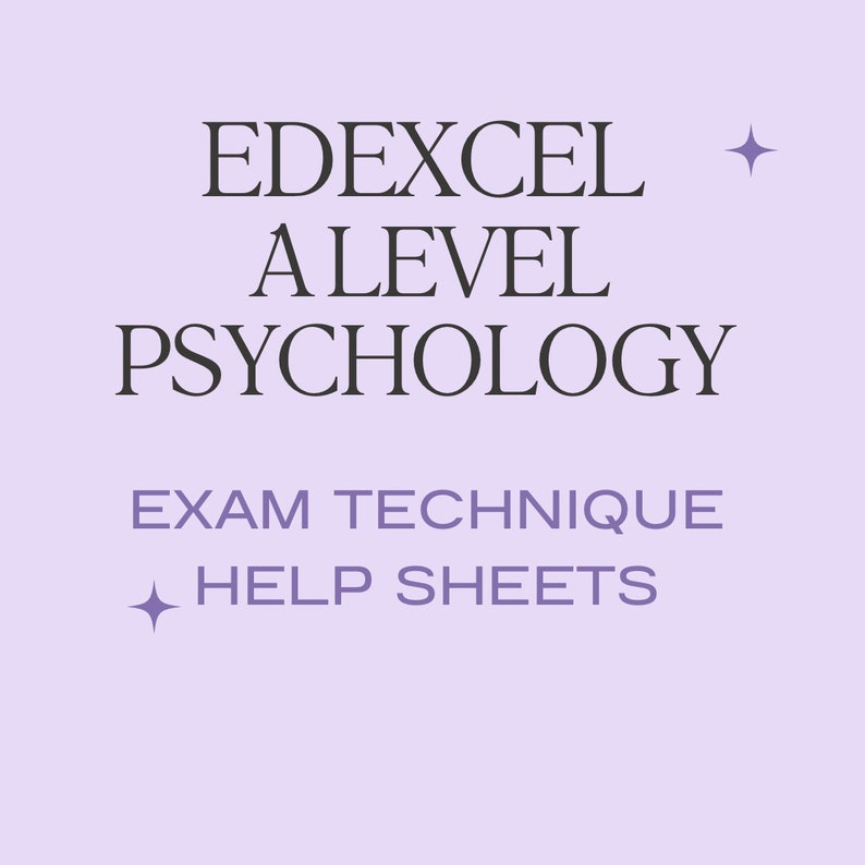 Edexcel A Level Psychology: Exam Technique Help Sheets - Etsy