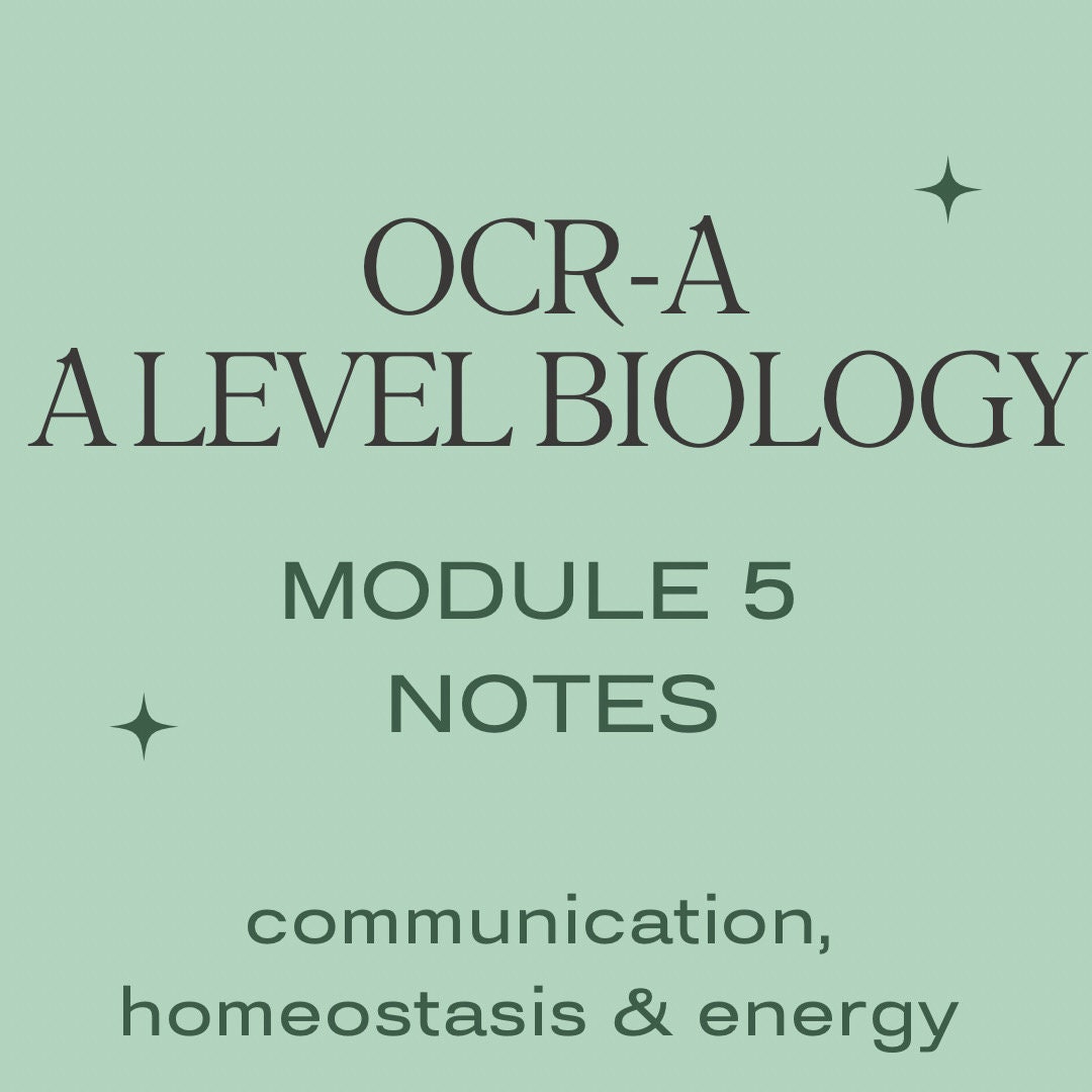 OCR A Level Biology: Module 5 Notes - Etsy