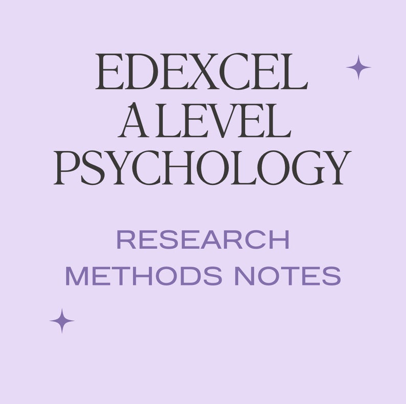Edexcel A Level Psychology: Research Methods Notes - Etsy