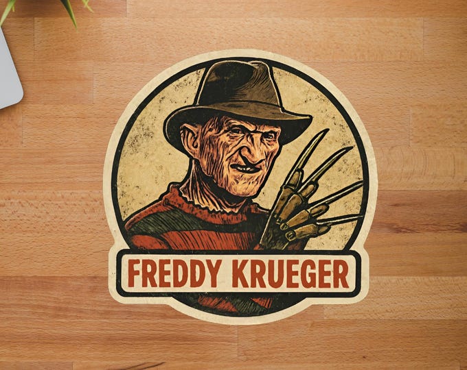 Freddy Krueger Sticker, Classic Halloween Sticker and Gift, Nightmare ...