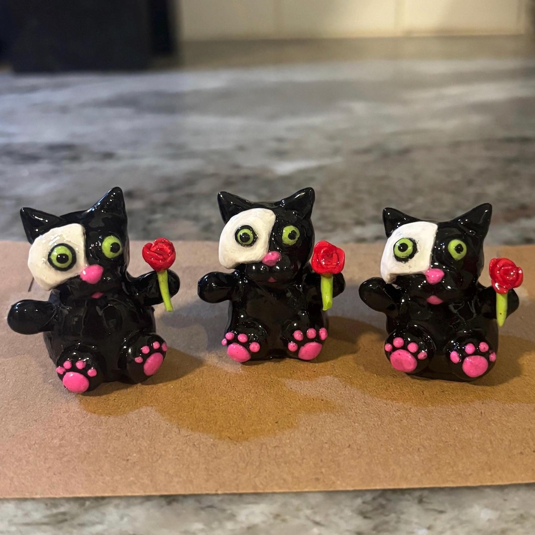 Phantom of the Opera Erik Polymer Clay Cat Figurines - Etsy