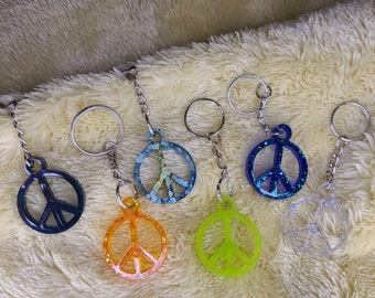 Peace Sign Keychain | Etsy