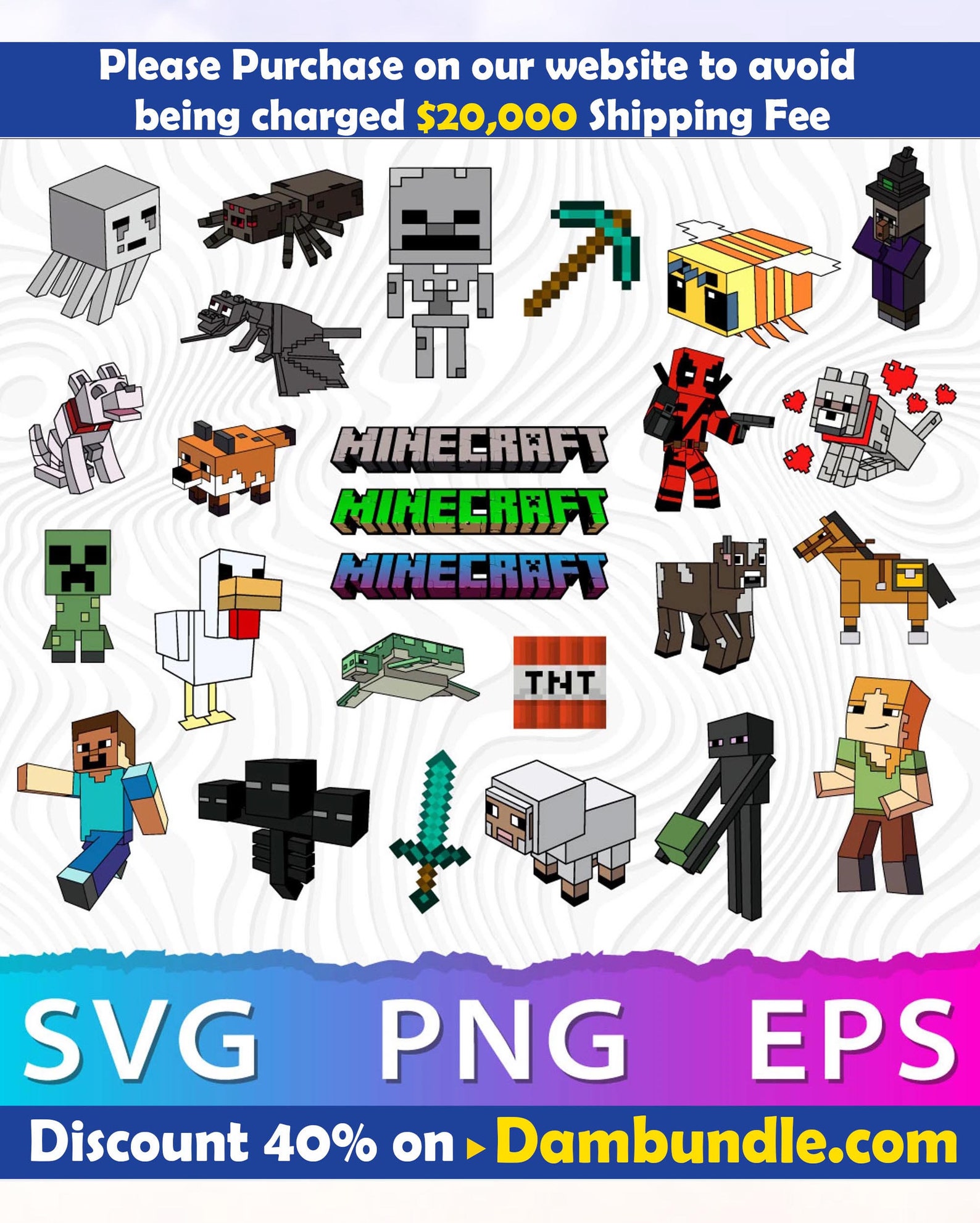 M.necraft SVG-PNG-PDF Bundle, Mine Png, Craft Pdf, Alex Svg, Creeper ...