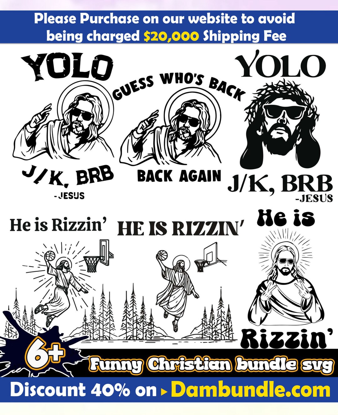 Funny Jesus SVG for Christian Yolo Brb, Funny Christian, Church Shirt ...