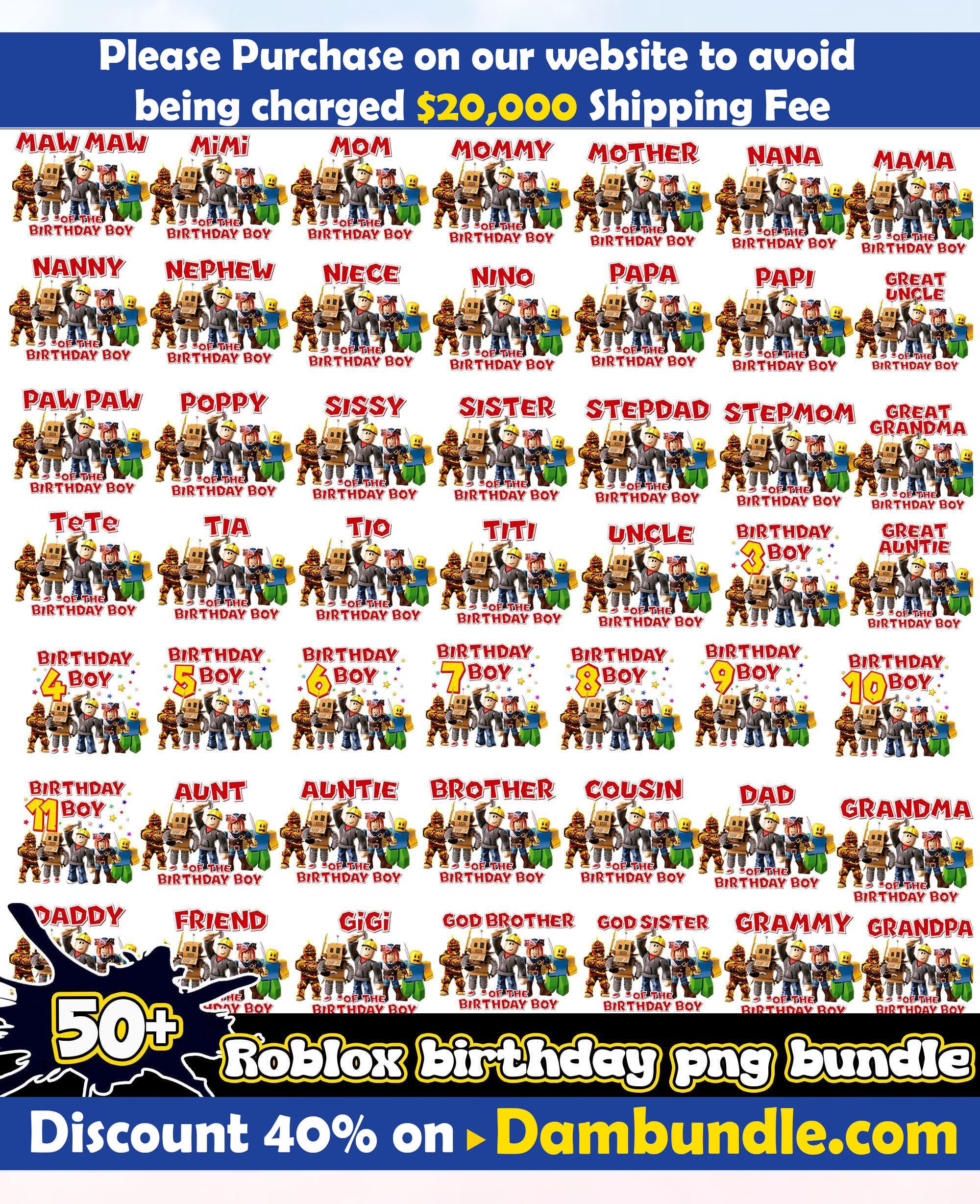 New Roblox Png Bundle, Roblox Png Clipart, Roblox Birthday, Roblox ...