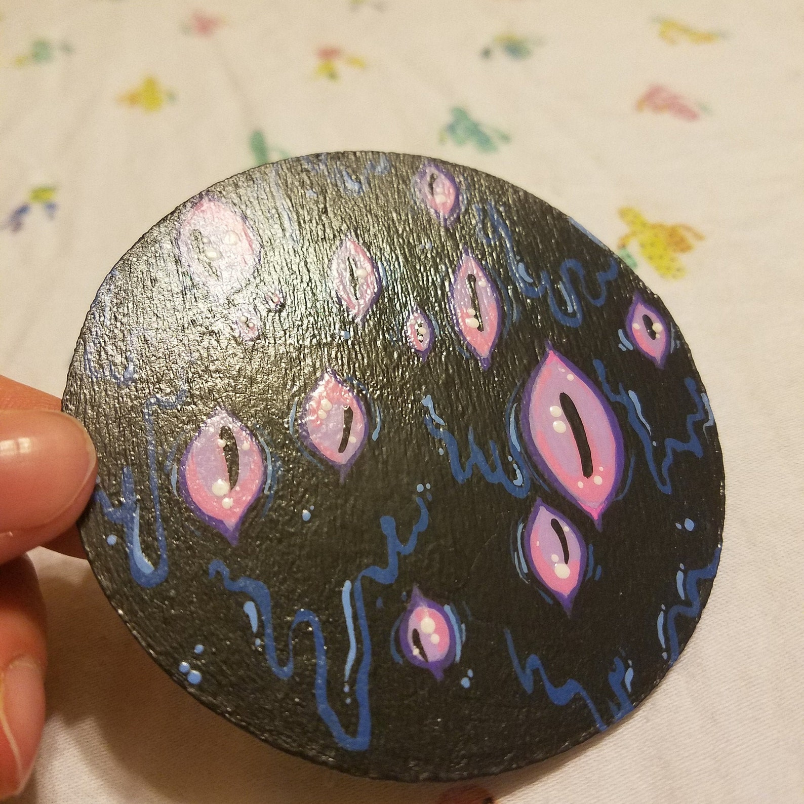 Creepy Horror Black Slime Monster Halloween Multi Eyes Gothic - Etsy