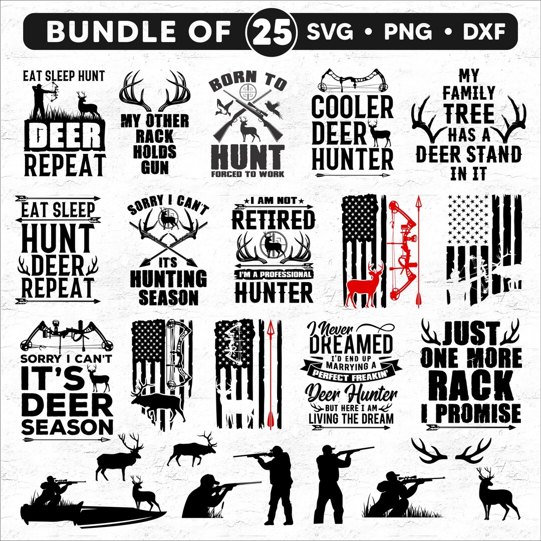 25 Bundle of Deer Hunting Svg Files - Deer Svg, Deer Hunter Svg, Deer ...