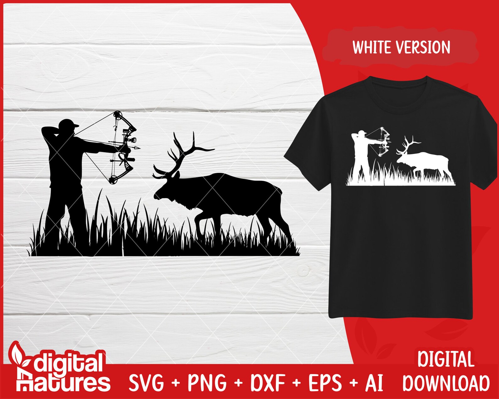 Elk Hunting SVG Hunter Elk Clipart Deer SVG Elk SVG - Etsy