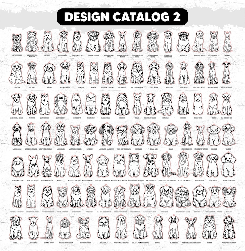 200 Breeds Sitting Dog Keychain SVG Bundle | Dog Ornament, Laser Cut ...