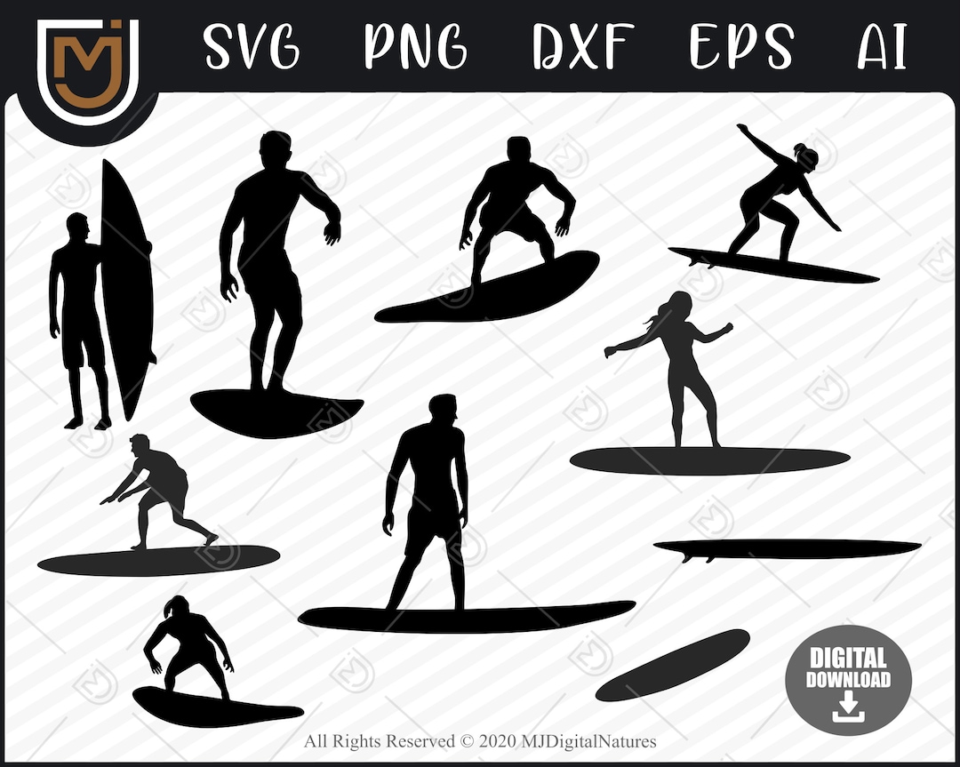 Bundle Surfing SVG Beach Svg, Surfer Svg, Surfboard SVG, PNG, Clipart ...