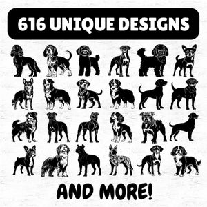 616 Standing Dogs Clipart Bundle SVG PNG Pdf Dxf | 60 Dog Breeds ...