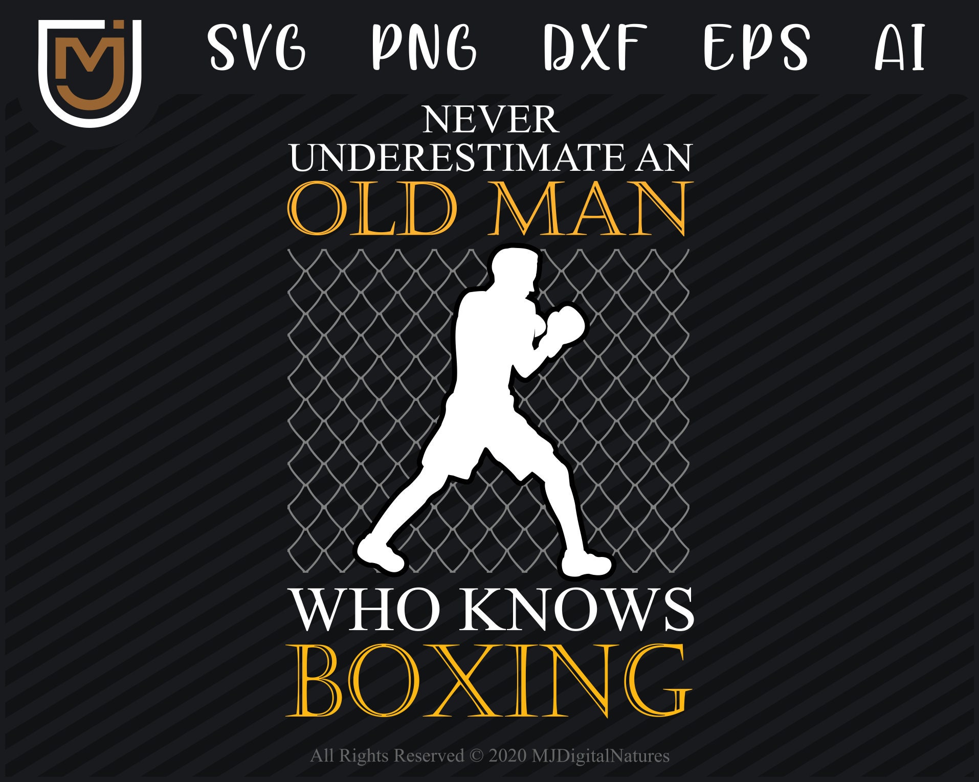 Funny Old Man Boxing Svg Boxing Clipart Sports Svg Png | Etsy