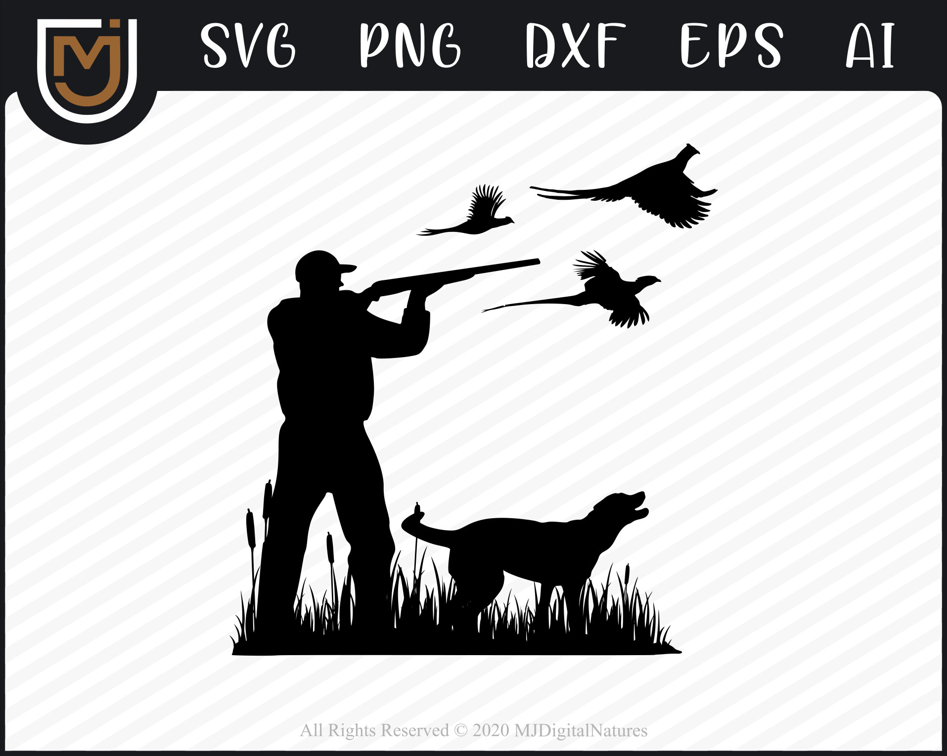 Pheasant Hunting SVG Labrador - Pheasant Clipart, Bird Hunting SVG ...