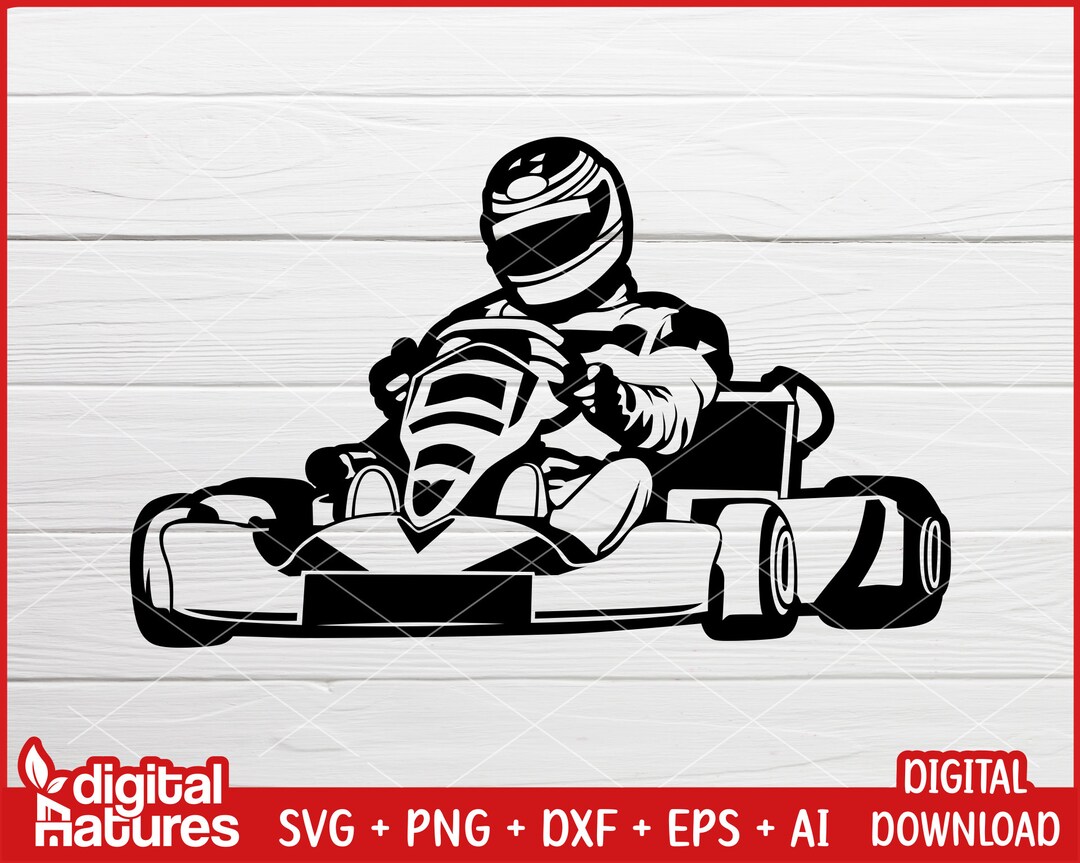 Go Kart Svg File Racer #01 - Go Kart Racing Svg, Go Kart Clipart ...