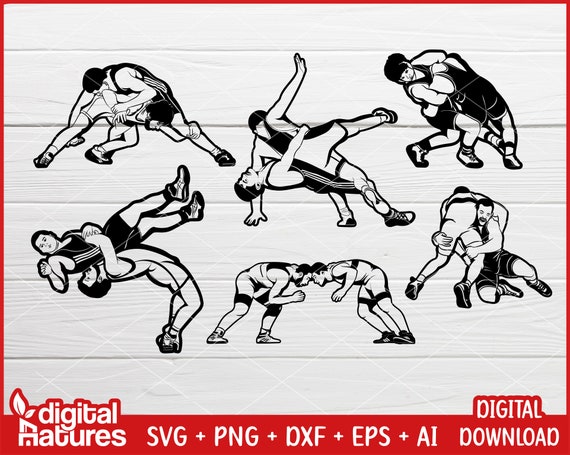 Wrestling SVG File 6 Wrestlers Sports Svg Wrestler Svg - Etsy