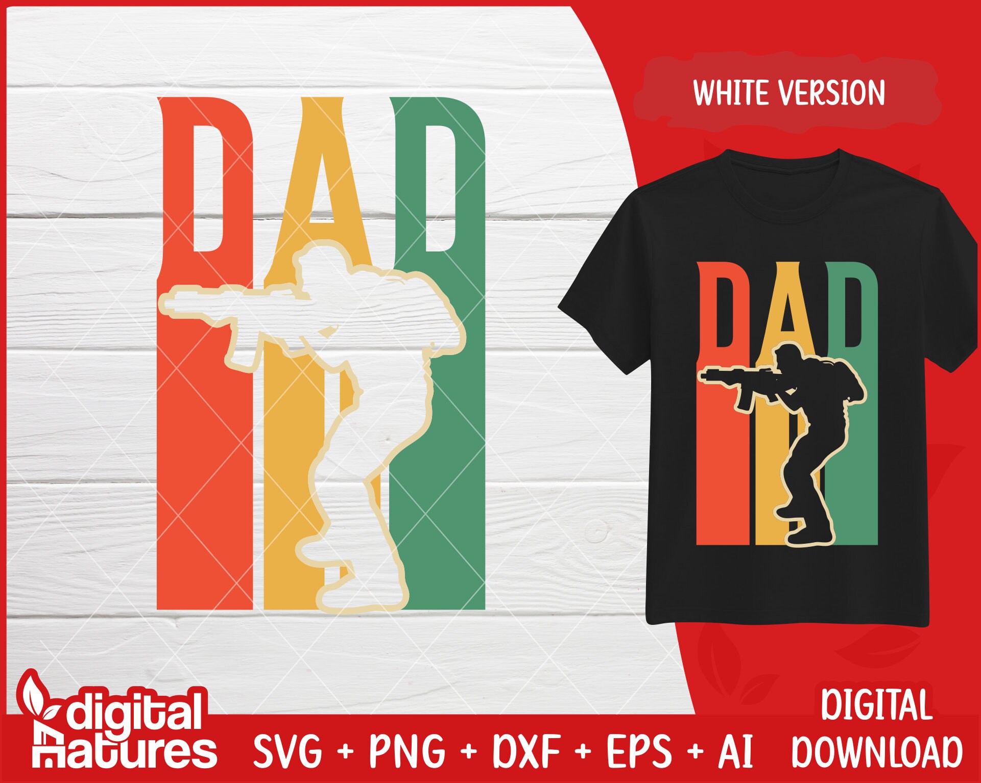 Retro Airsoft Dad SVG Tactical Svg Airsoft Clipart Gun - Etsy Australia