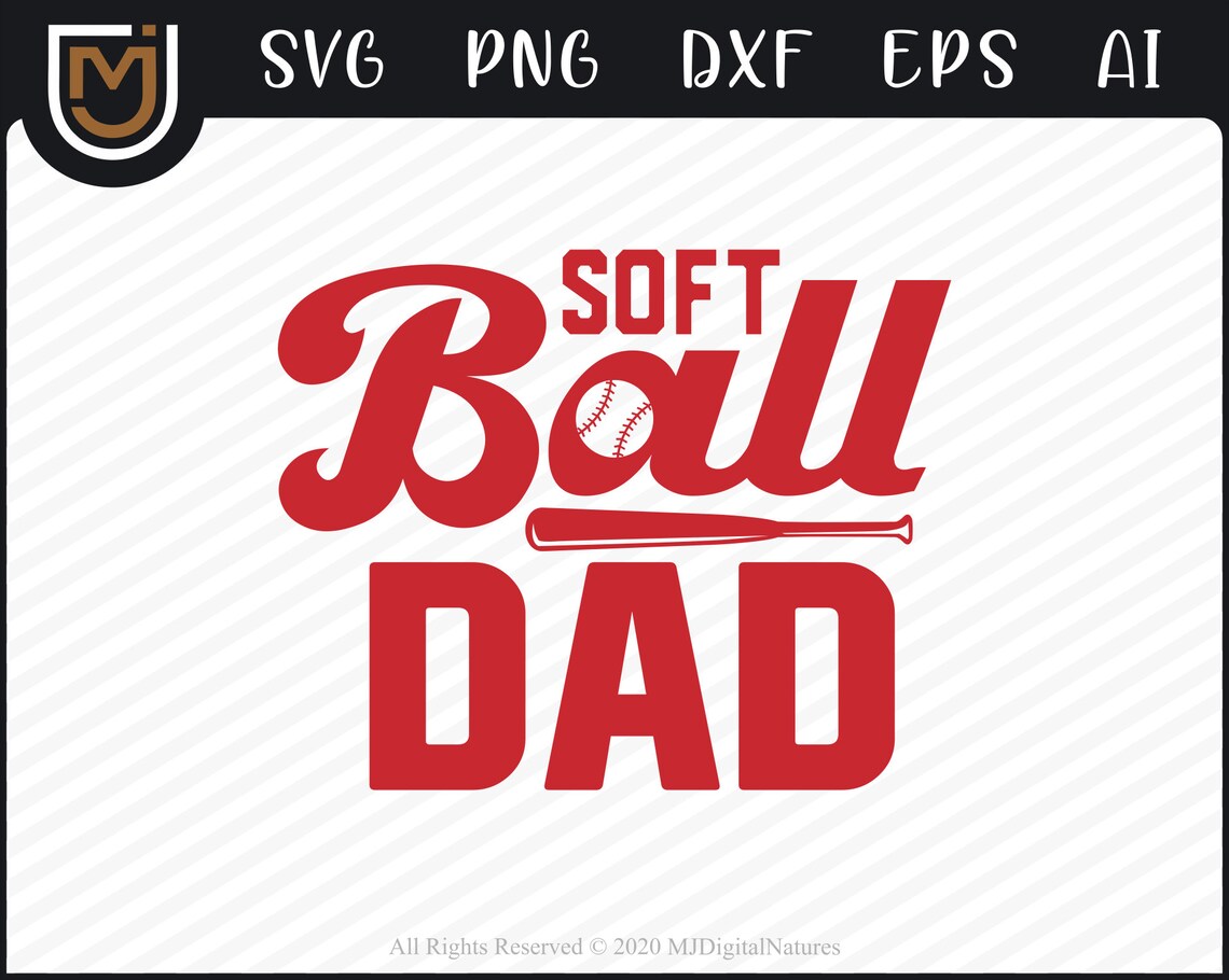 Softball Dad SVG Baseball SVG Softball Clipart DXF Png - Etsy