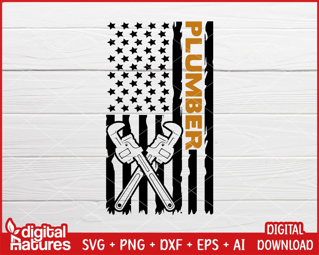 American Flag Plumbing Svg Plumber Svg Plumber Clipart - Etsy
