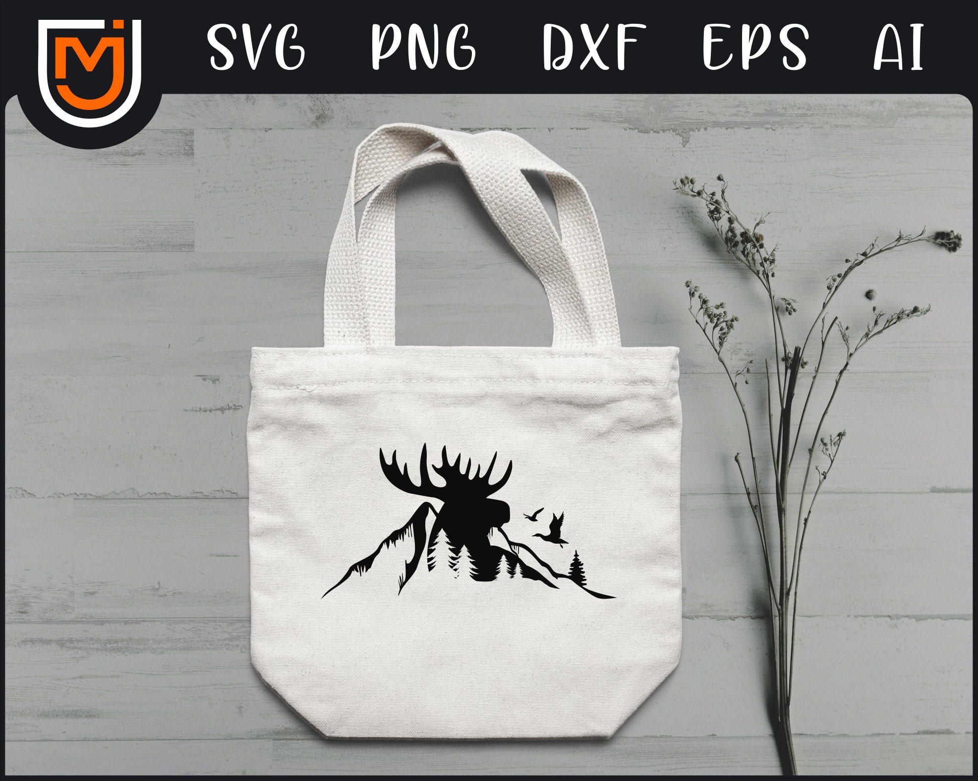 Moose Hunting SVG Mountains Moose Elk Clipart Elk Deer | Etsy