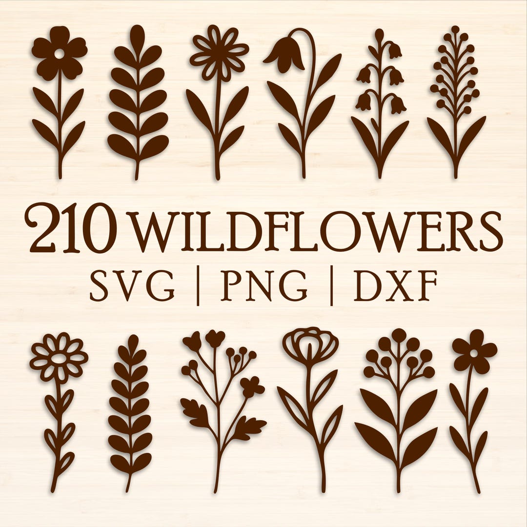 210 Wildflower Svg Bundle Png | Dxf Laser Cut Files for Cricut ...