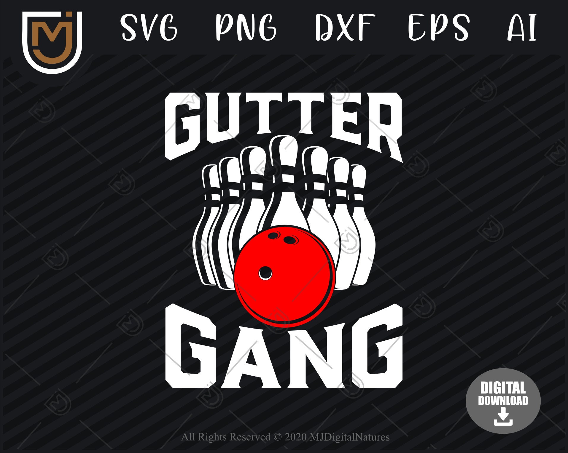 Bowling SVG File Gutter Gang Bowler Svg Bowling Pin Svg - Etsy