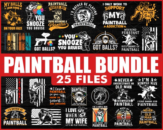 25 Files Bundle Paintball Svg Sports SVG Shooting Svg - Etsy