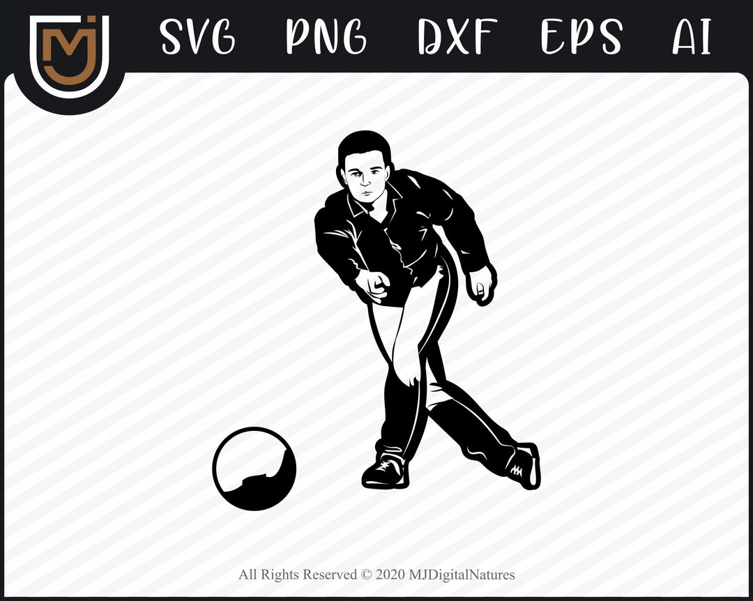 Bowling SVG File Player #01 - Bowler Svg, Bowling Pin Svg, Sports Svg ...