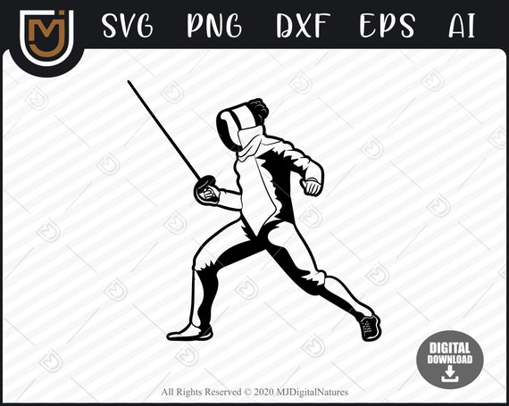 Fencing Svg Fencer 01 Sports Svg for Fencers | Etsy