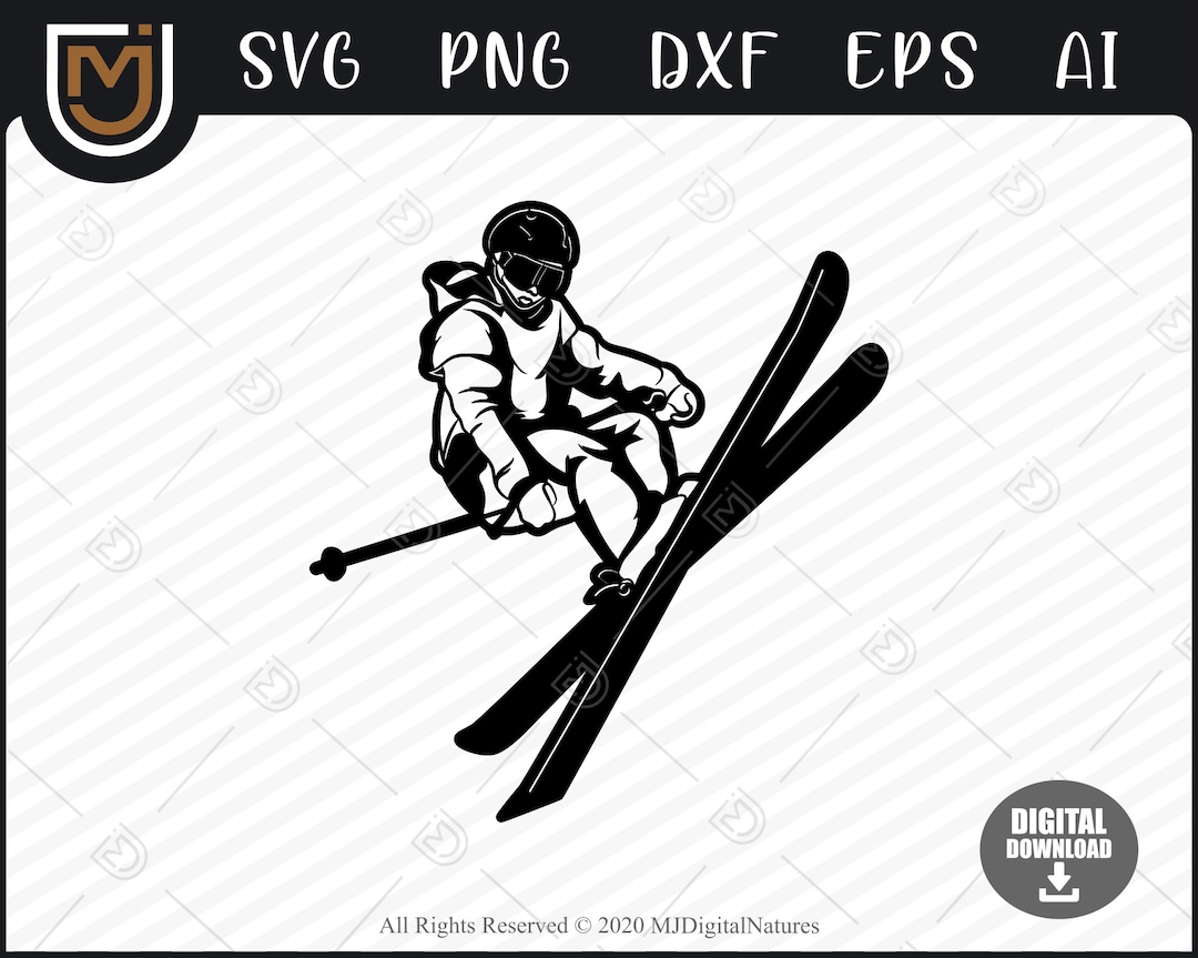 Skiing SVG Files Skier #01 - Sports SVG, Winter Svg, Skiing Clipart ...