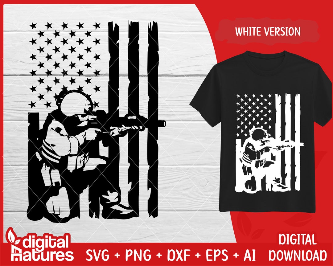 American Flag Soldier SVG Tactical Svg Military Svg Gun - Etsy Ireland