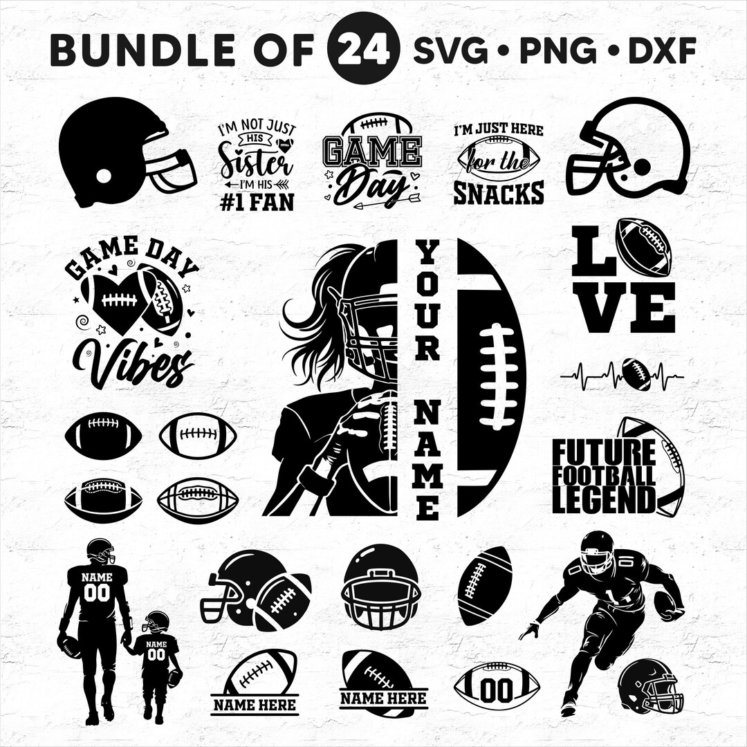 24 Bundle of Football Designs Svg Custom, Two Football Player Svg ...