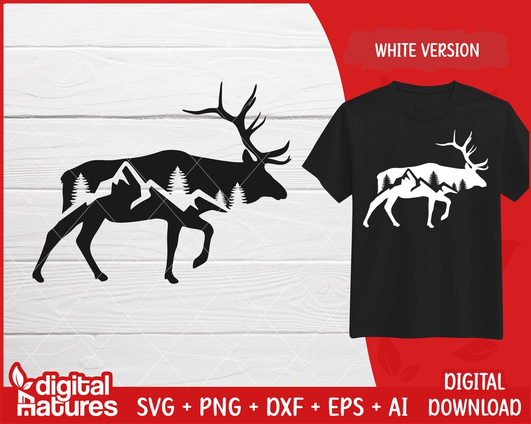 Elk Hunting SVG Outdoor Mountain Elk Deer Clipart, Elk Png, Deer Elk ...