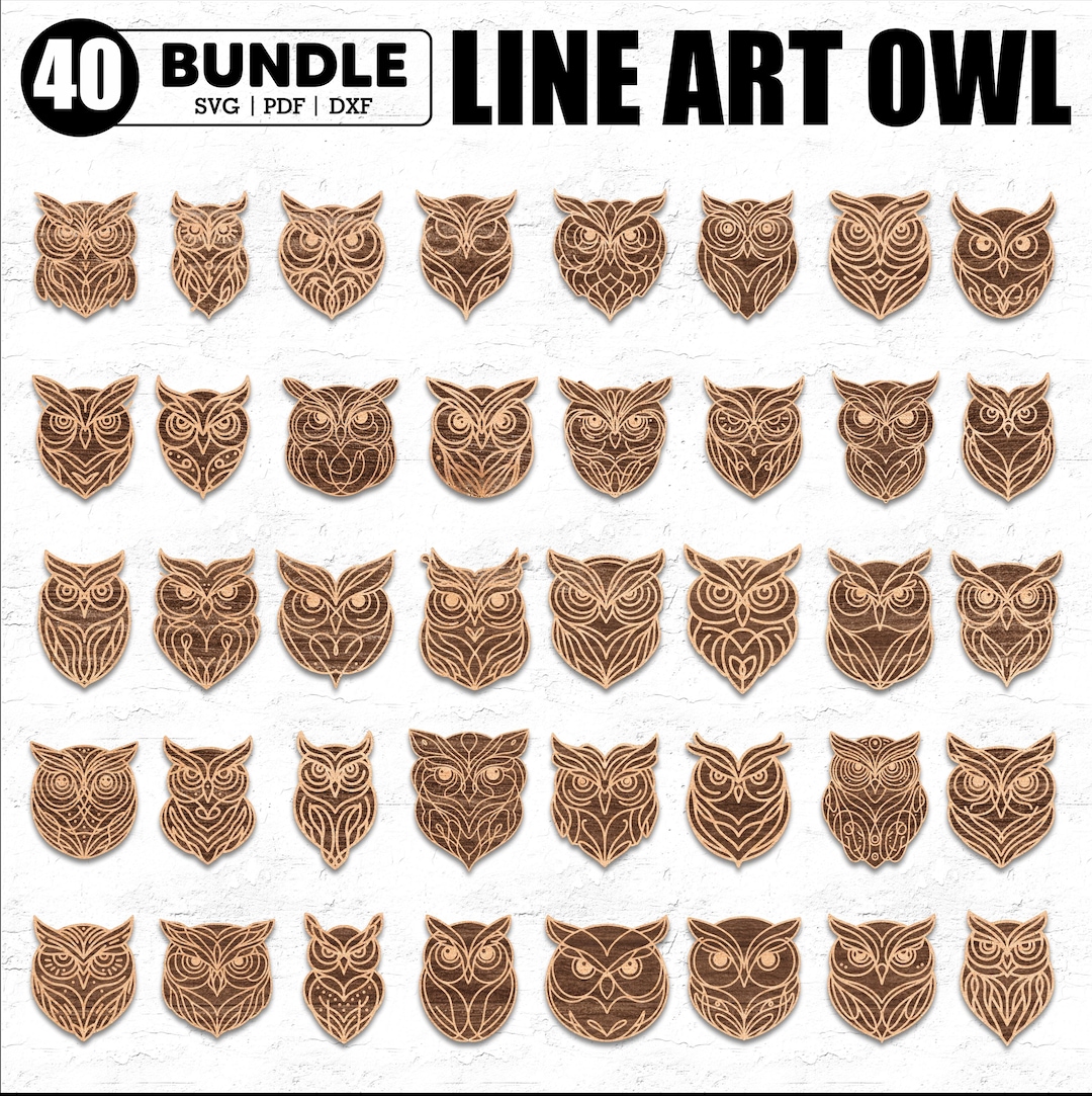 40 Bundle of Owl Laser Cut Svg Dxf - Owl Multilayer, Owl Laser Cut ...