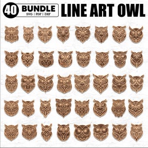 40 Bundle of Owl Laser Cut Svg Dxf - Owl Multilayer, Owl Laser Cut ...