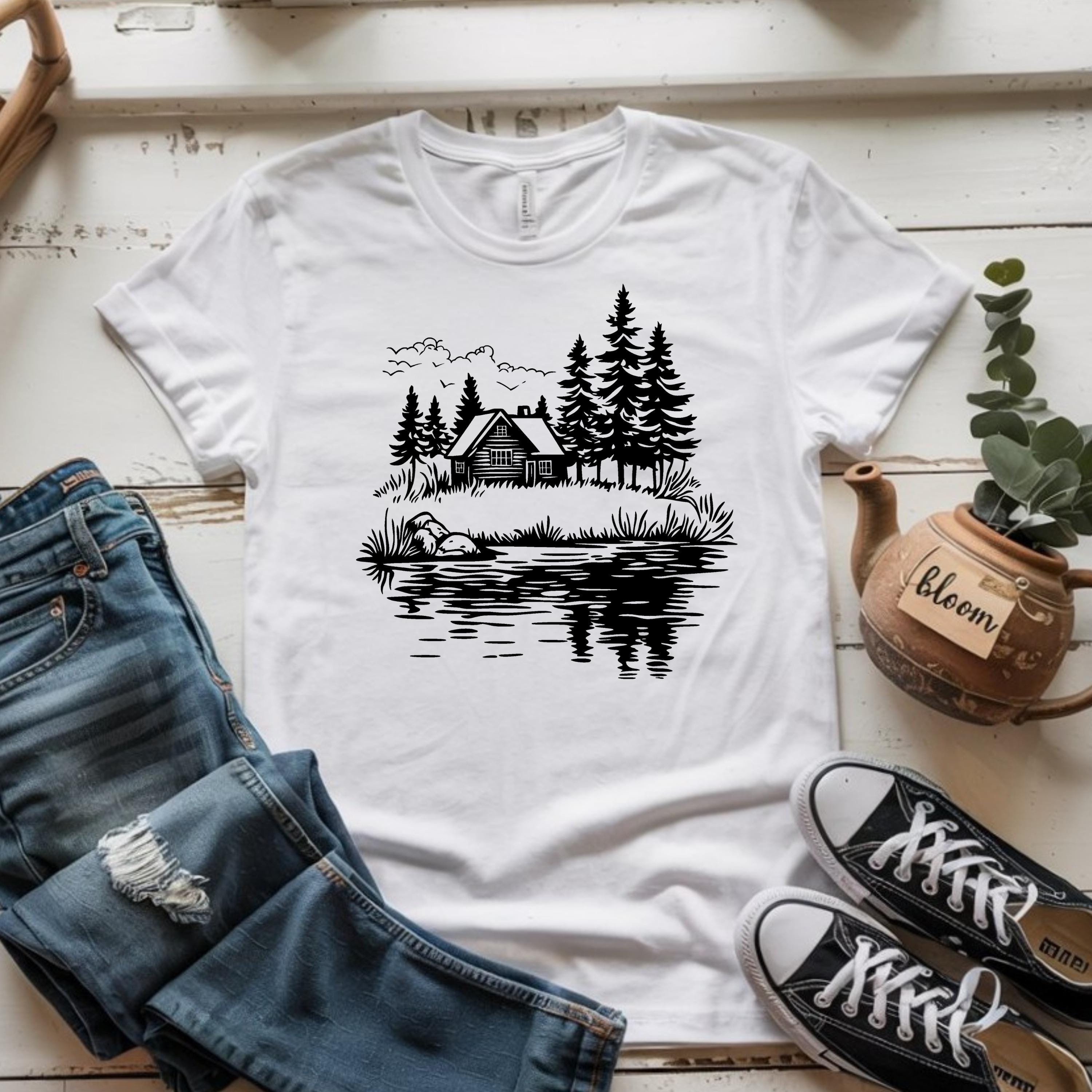 51 Cabin With Lake SVG PNG PDF Dxf Bundle for Cricut Silhouette Laser ...
